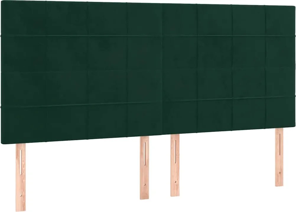 Box spring postel s matrací tmavě zelená 160x200 cm samet 3137854