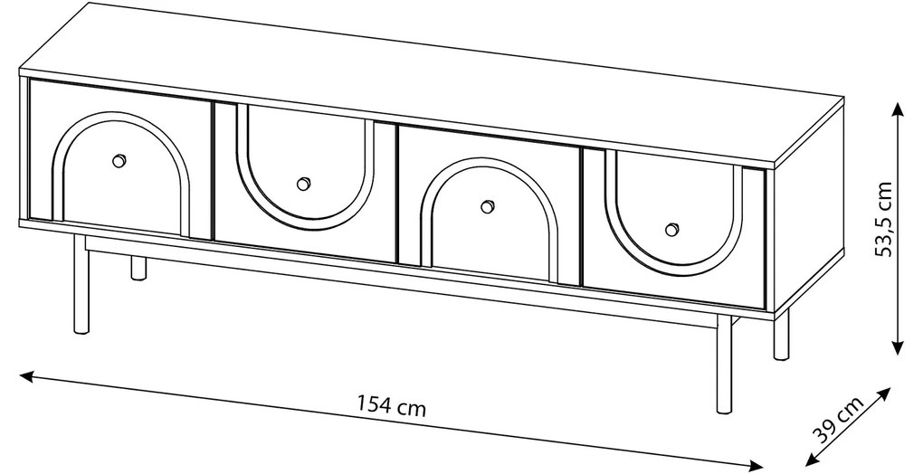 TV stolek Mazoma 154 cm kašmír/zlatý