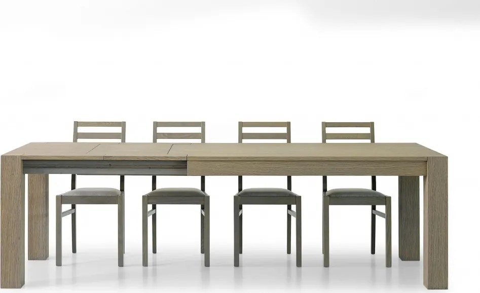 Jídelní stůl dub rýhovaný, barva sépiová - rozkládací 160x90