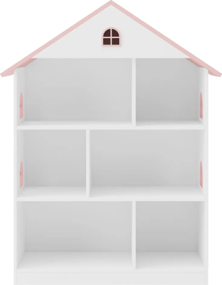 Dětská knihovna, bílá/růžová, MAISON TYP 1