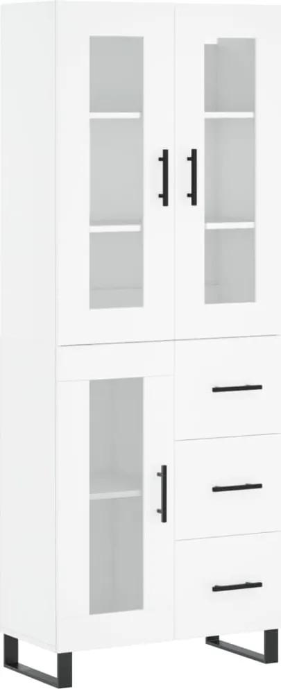 vidaXL Skříň highboard 69,5 x 34 x 180 cm kompozitní dřevo [3198617] Barva: bílá s vysokým leskem