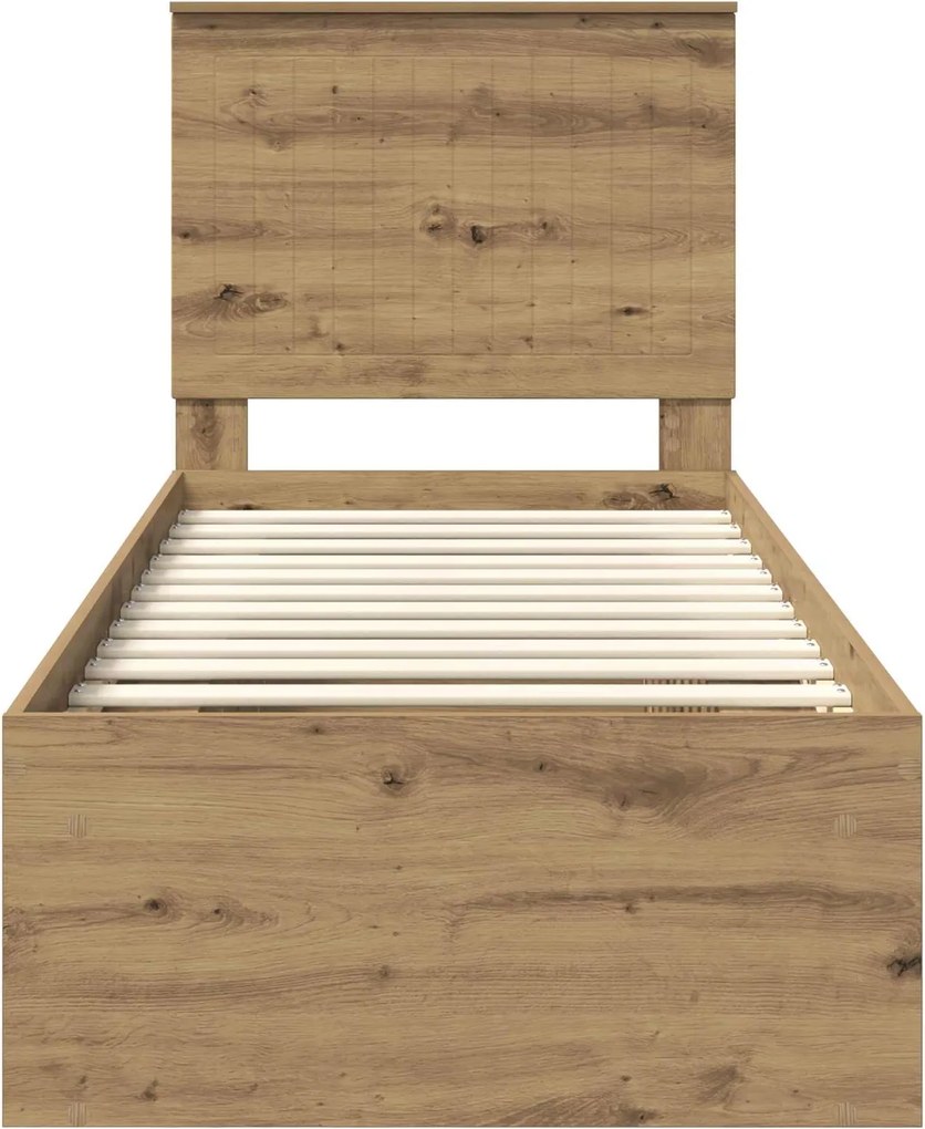Rám postele Umělecký dub 75 x 190 cm Masivní borové dřevo 3411081