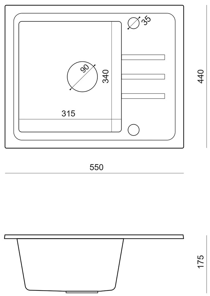 Černý kuchyňský granitový dřez QUADRON BEN 116 + BATERIE