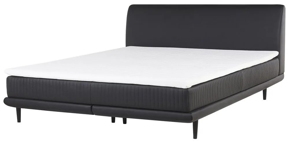 Kontinentální čalouněná postel 180 x 200 cm černá MADAME
