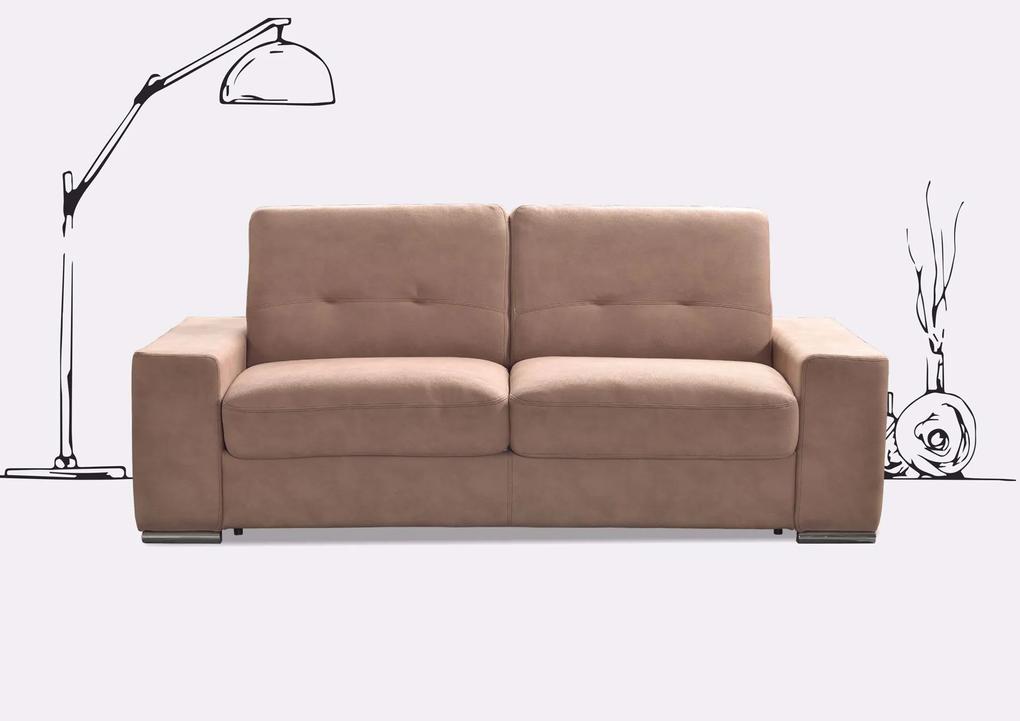 KANAPE Luxusní pohovka s matrací California Provedení: 2 místná rozkládací, Vzorník látek: tekno fibra 12 light pink