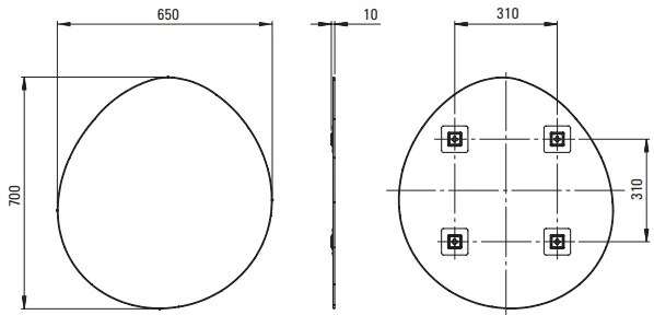 Aplomo Silia asymetrické zrcadlo