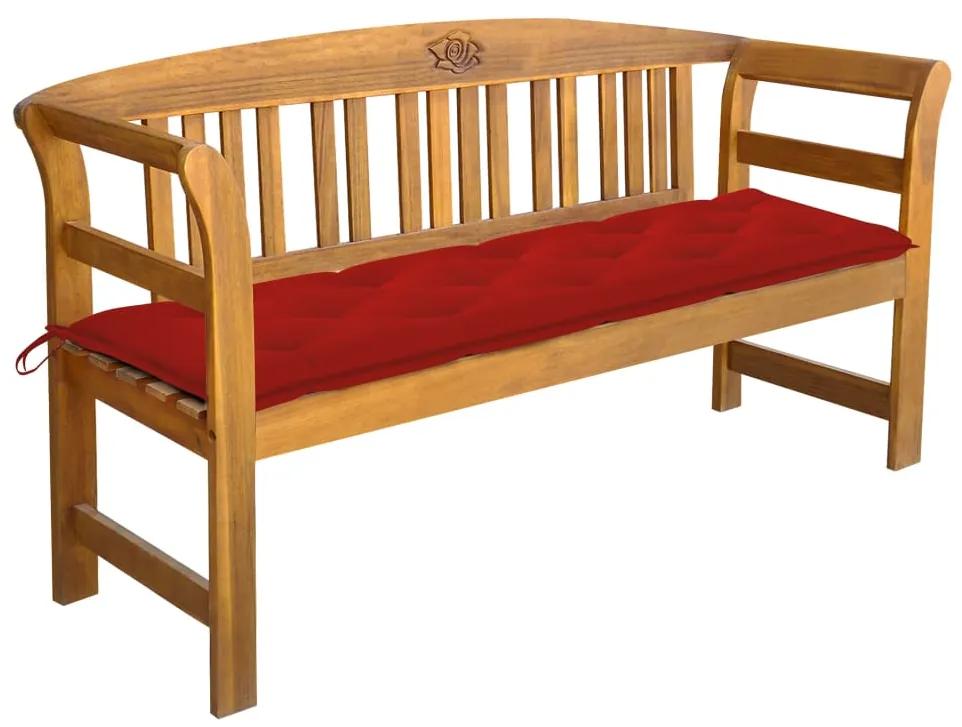3064287 vidaXL Zahradní lavice s poduškou 157 cm masivní akáciové dřevo