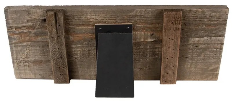 Hnědý antik dřevěný fotorámeček s klipem Clipp - 36*3*15 cm / 3x 9*13 cm