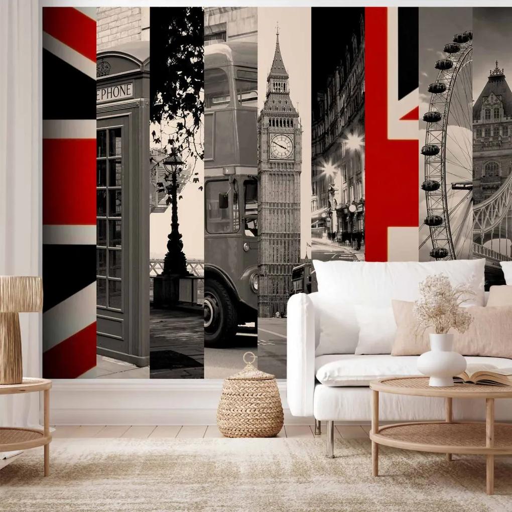 Fototapeta Londýn, Velká Británie - architektonické prvky s britskou vlajkou