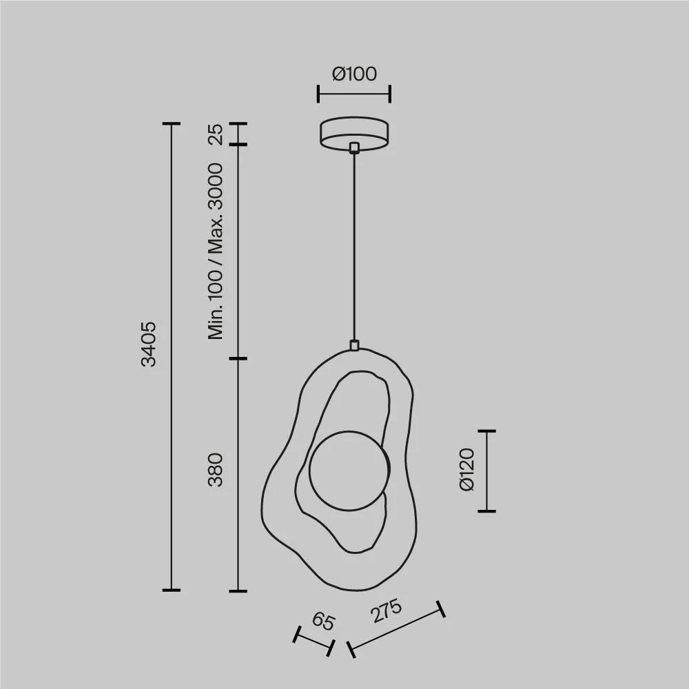 Závěsné svítidlo Opus G9x1 28W MOD380PL-01W - MAYTONI
