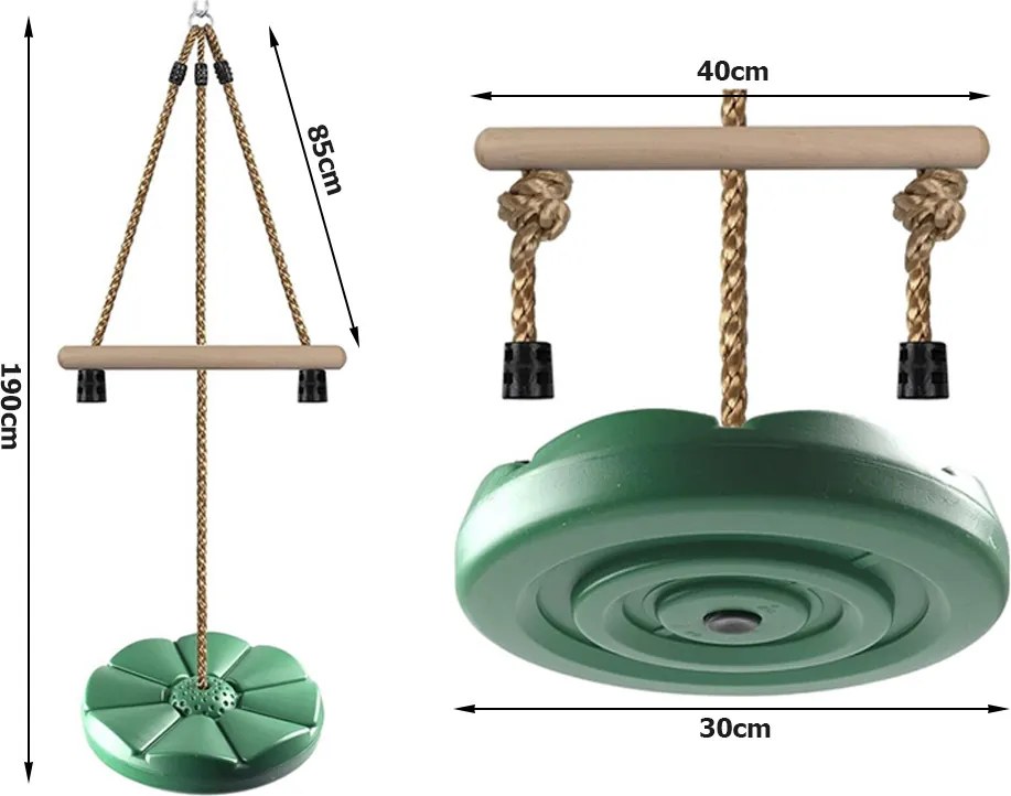 Verk Group Dětský kulatý disk zahradní houpačka lano silné