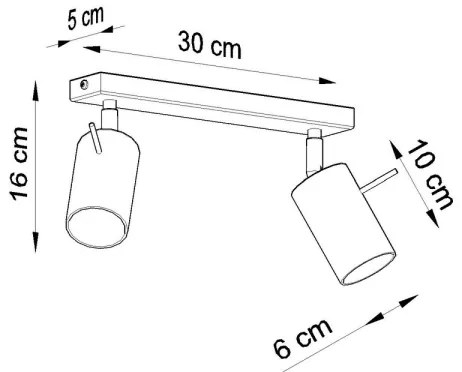 Sollux SL.0092 - Bodové svítidlo RING 2 2xGU10/10W/230V černá