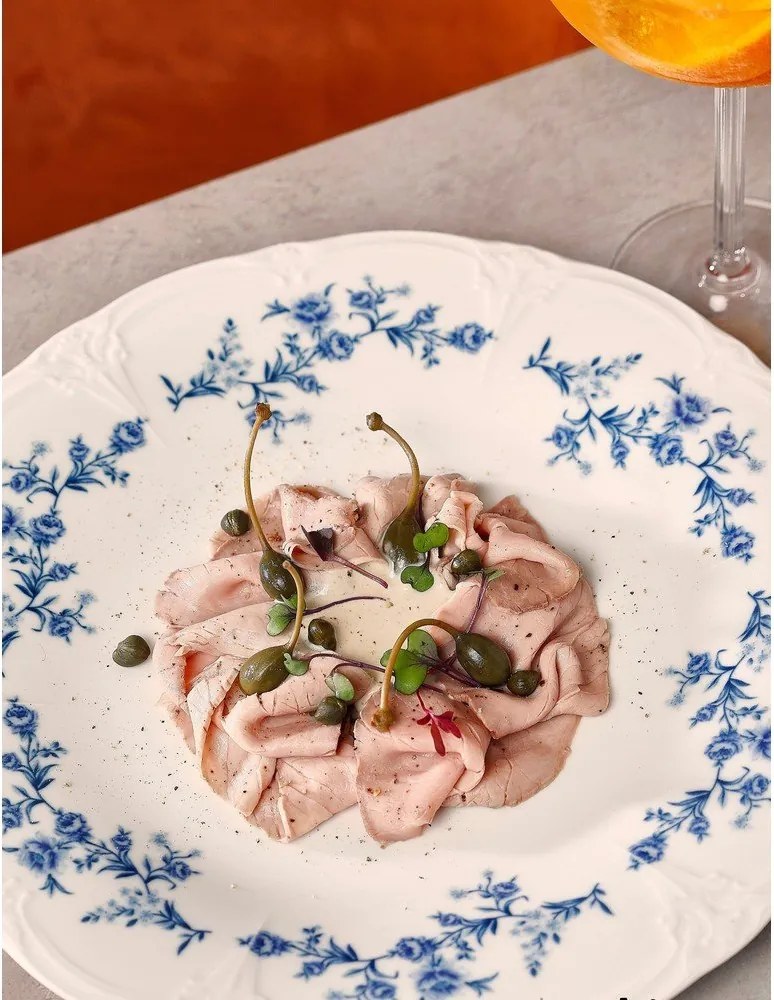 Bílý/modrý porcelánový talíř ø 27,5 cm Retro – BonBistro