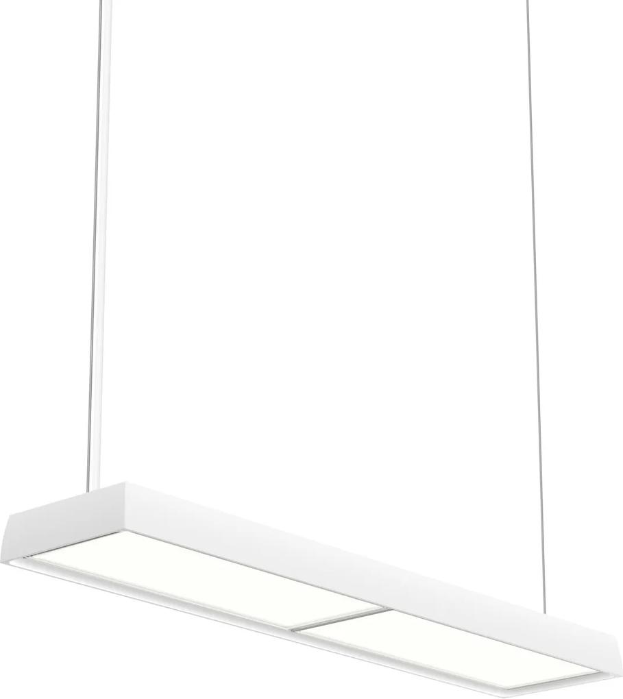 Závěsná lampa Slim Box Suspended LED KA HO s mikroprismatickým difuzorem ovládání osvětlení přes Bluetooth bílá