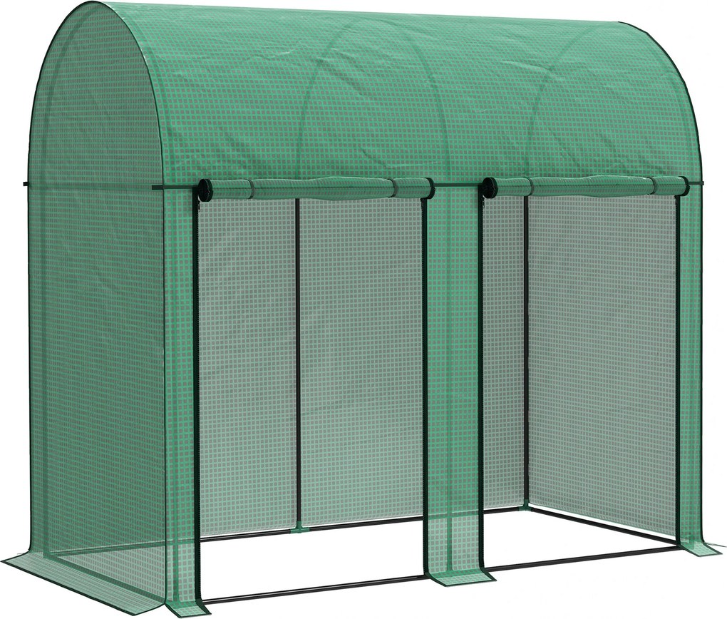 Skleník Outsunny 2 m² pro rajčata 2 x 1,78 m 2 rolovací zipové dveře ocel s vysokou hustotou PE 140 g/m² UV ochrana