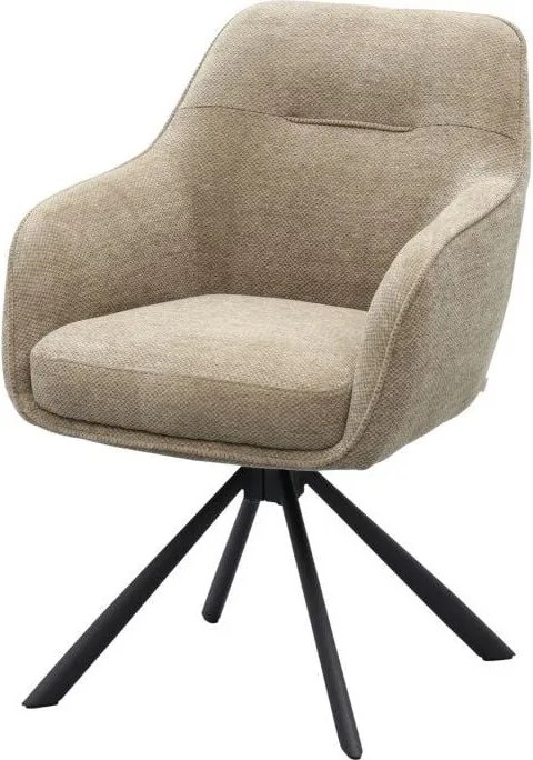 Taupe čalouněné jídelní křeslo s područkami Avola – Unique Furniture