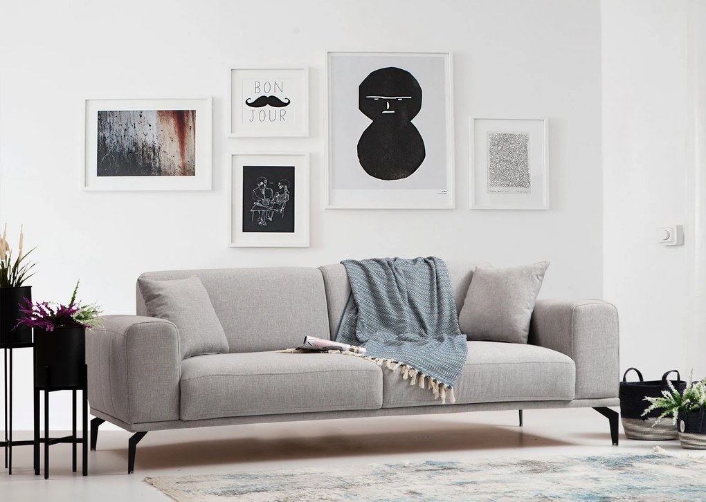 Hanah Home Dvoumístná pohovka NIKEA světle šedá 560ARE1512