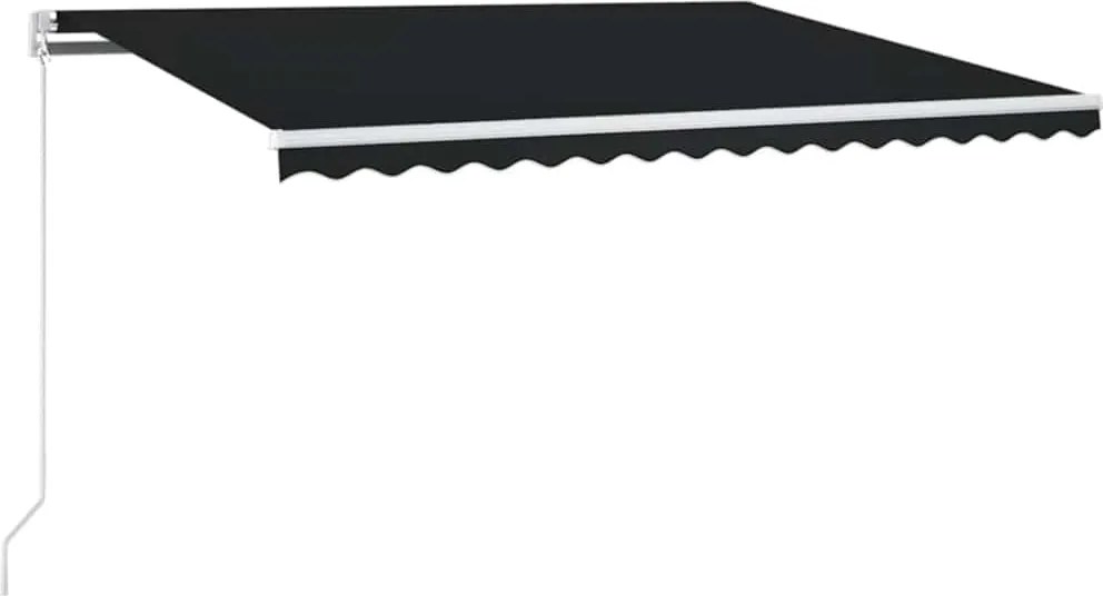 Ručně zatahovací markýza 450 x 350 cm antracitová 3068999