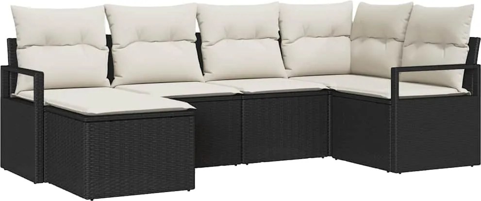 Set pohovek 6 ks Černá polyratan 3346447