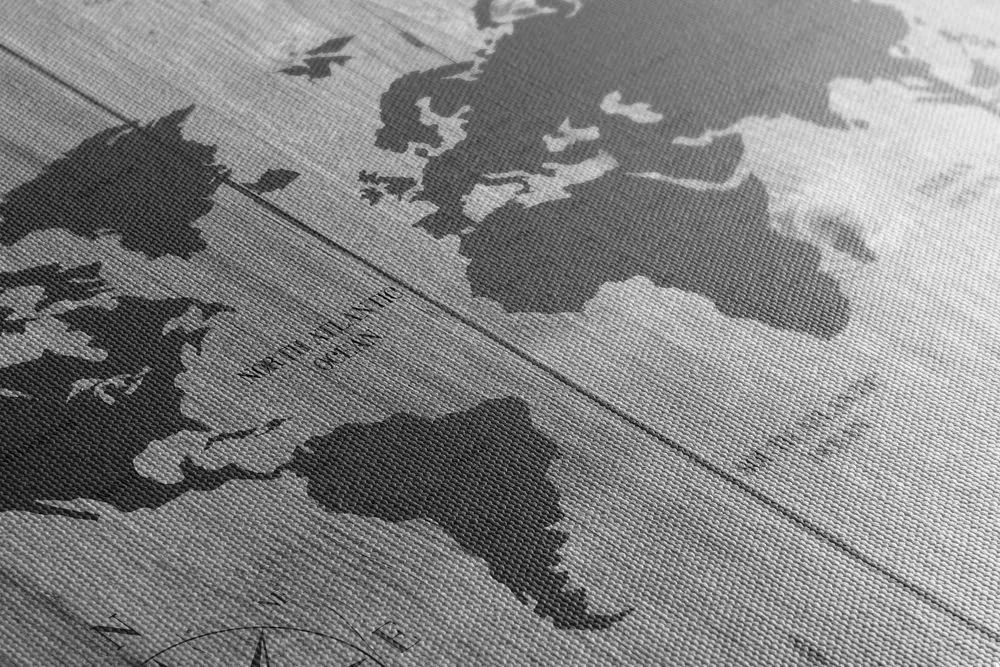 Obraz šedá mapa na dřevěném pozadí Varianta: 60x40