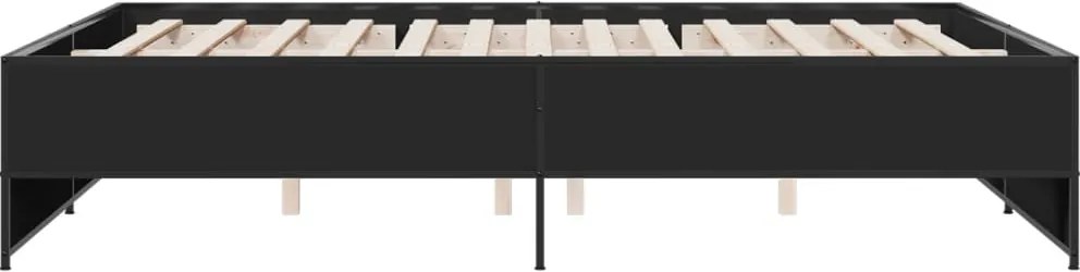 Rám postele černý 150 x 200 cm kompozitní dřevo a kov 3279882