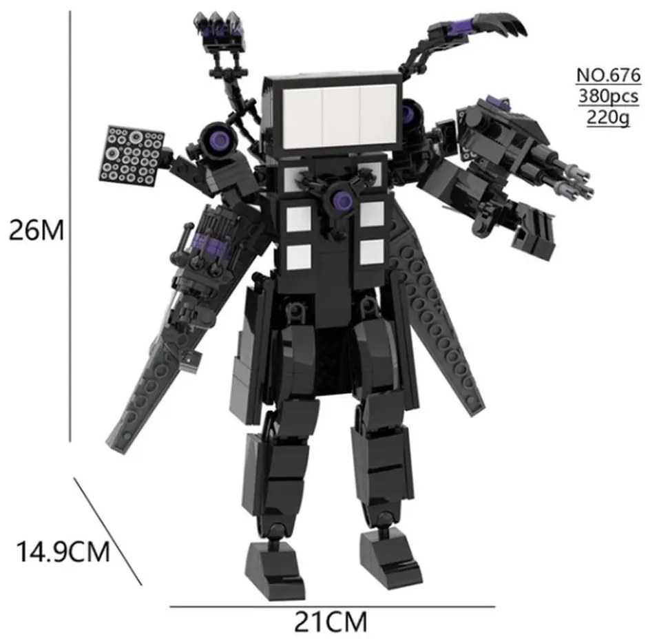 Skibidi Toilet figurky - stavebnice Varianta: č. 676 - 380 ks