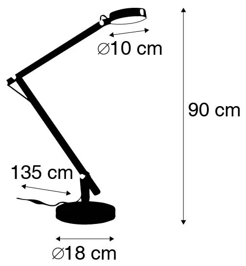 Moderní stolní lampa černá včetně LED - Etienne