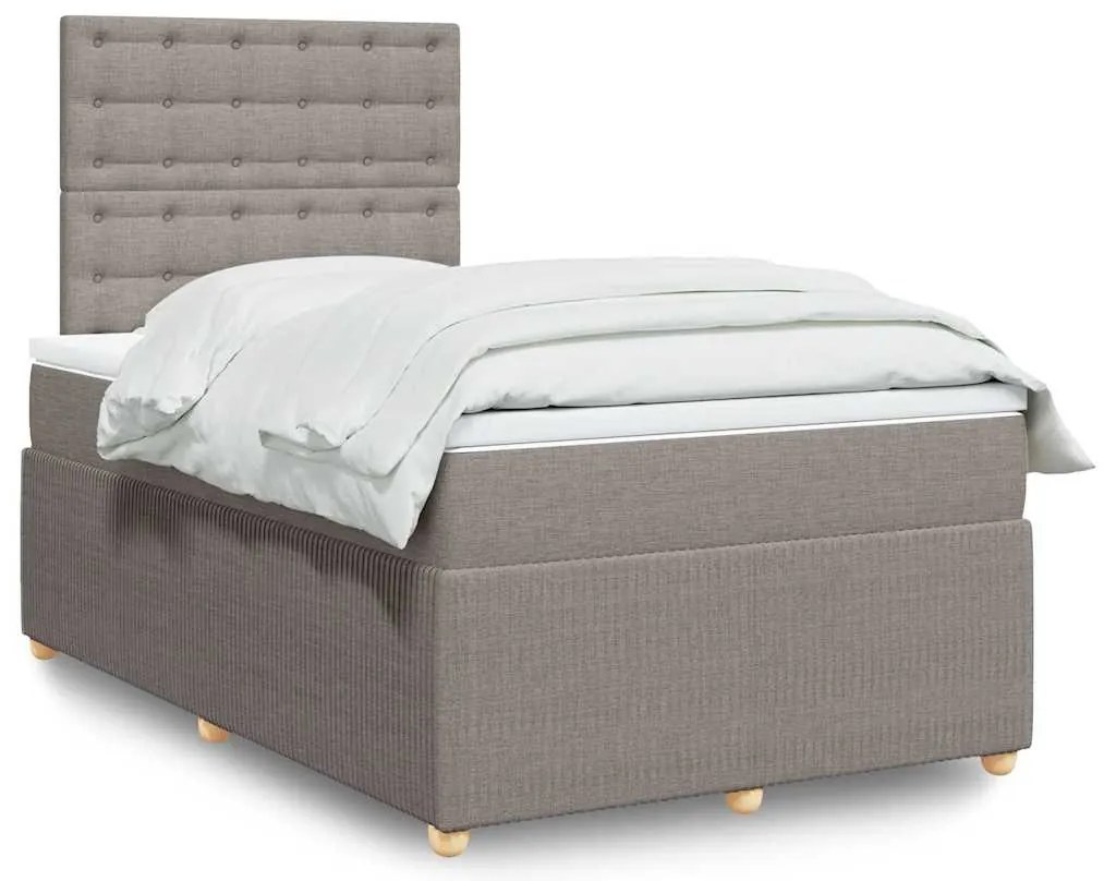 Box spring postel s matrací taupe 120x190 cm textil 3294313