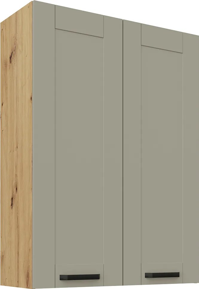 LUNA sa | horní skříňka 80 G-108 2F s policemi | 80 cm | EXTRA VYSOKÁ | artisan/světle šedá