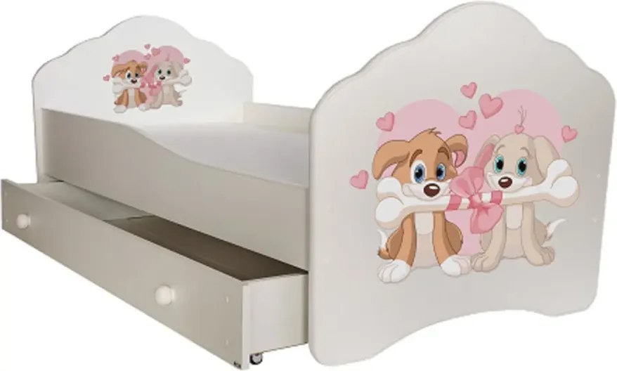 Postel s matrací a šuplíkem CASIMO TWO DOGS 160x80