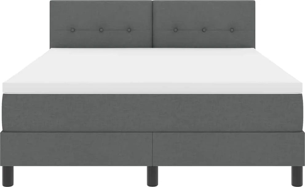 Postel s boxspringem s čelo Tmavě šedá 140 x 200 cm textil 3338693
