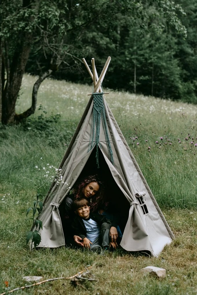 Vigvam design Venkovní Teepee Wild Child, Sand - PĚTIÚHELNÍKOVÉ BEZ DOPLŇKŮ