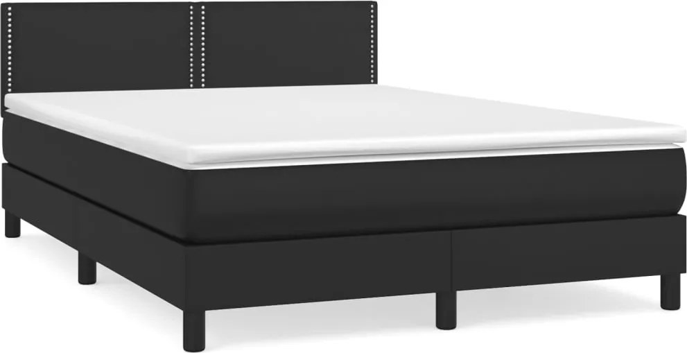 Box spring postel s matrací černá 140x200 cm umělá kůže 3141065