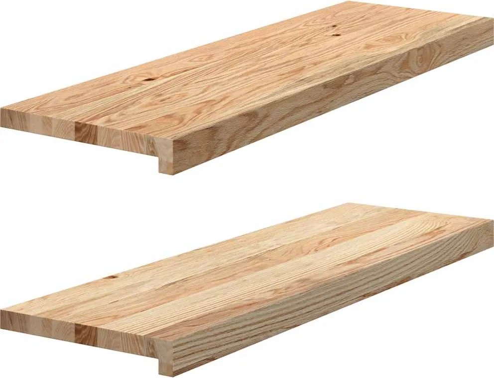 Nášlapy na schody 2 ks neošetřené 80x25x2 cm masivní dub 3283773