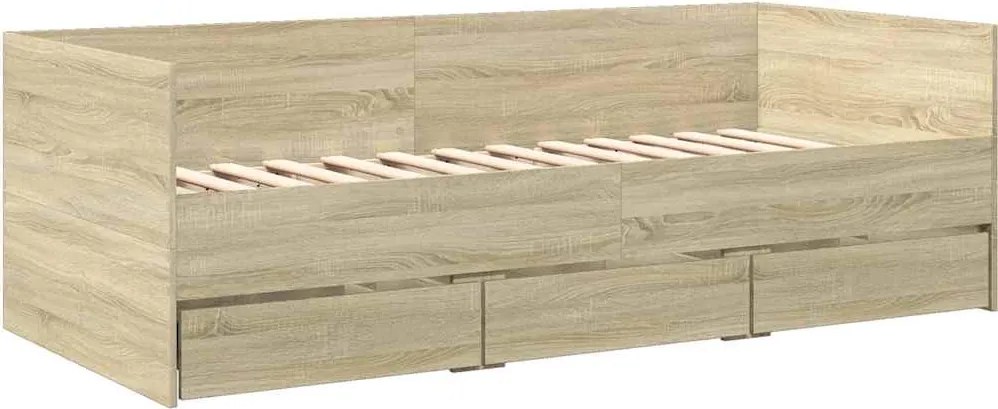 Válenda se zásuvkami bez matrace dub sonoma 100 x 200 cm 3280813