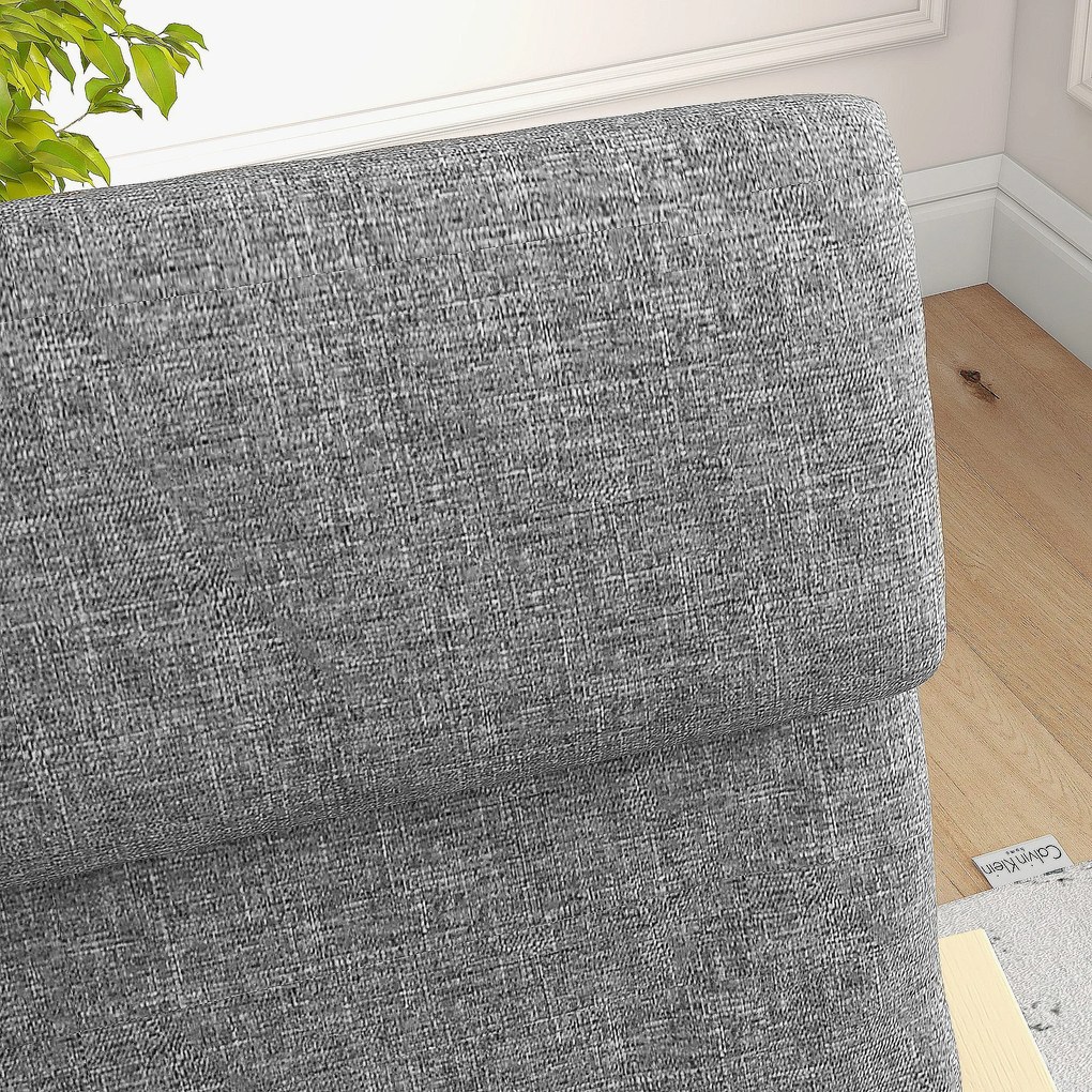 HOMCOM Relaxační křeslo polohovatelné s polštářem Otočná židle jídelní židle vzhled lnu tmavě šedá bříza 66,5x80x99cm do obývacího pokoje | Aosom.de