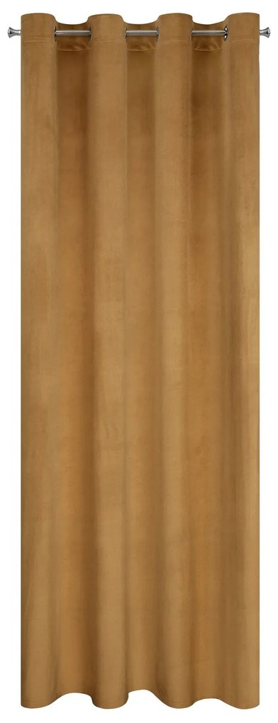 ZATEMŇOVACÍ ZÁVĚS NA KROUŽCÍCH ROSA 140X250 CM MEDOVÁ