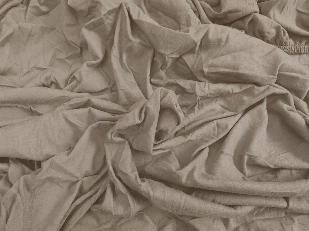 Bavlněné prostěradlo s gumou STANDARD 90 x 200 cm hnědé