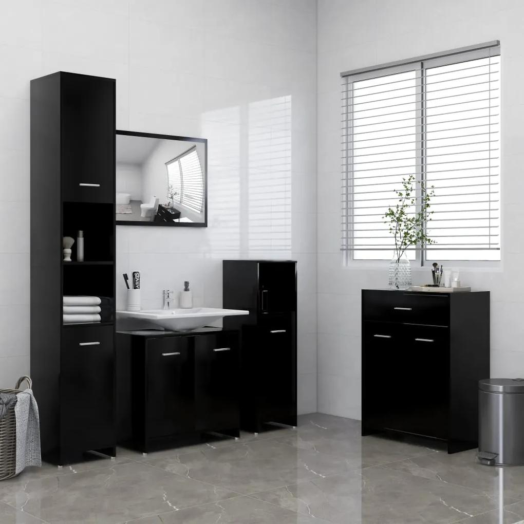 3071712 vidaXL 4dílný set koupelnového nábytku černý