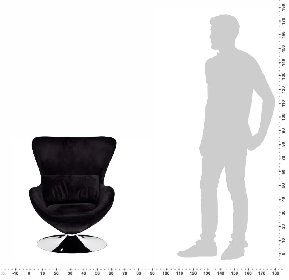 241178 vidaXL Křesílko ve tvaru vajíčka, černá