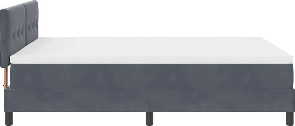 Postel s boxspringem s čelo Tmavě šedá 140 x 190 cm samet 3339171