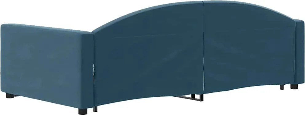 Válenda s přistýlkou a zásuvkami modrá 90 x 200 cm samet 3197348
