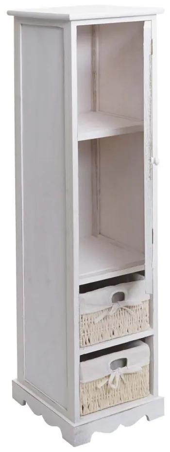Vysoká koupelnová skříňka H20 Bílá