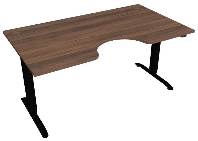 Hobis Motion Elektr. nastavitelný stůl 160x90 - HOBIS ERGO MOTION MSE 2 1600 Dekor stolové desky: ořech, Barva kovové podnože: černá