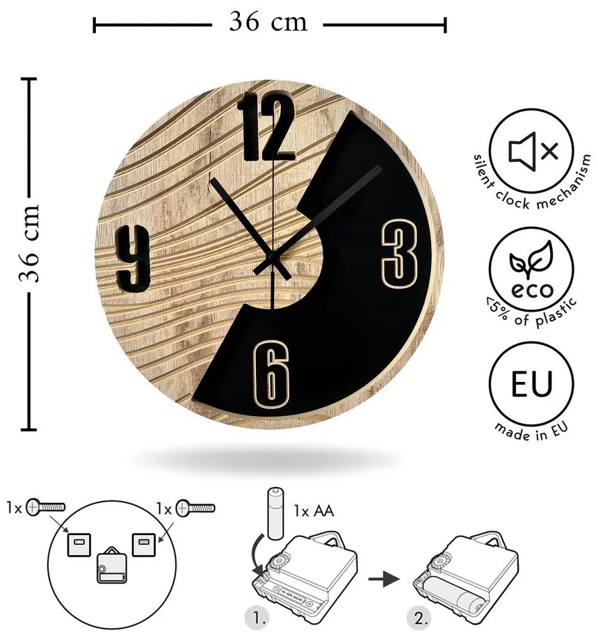 Nástěnné hodiny ø 36 cm Ryan – Styler