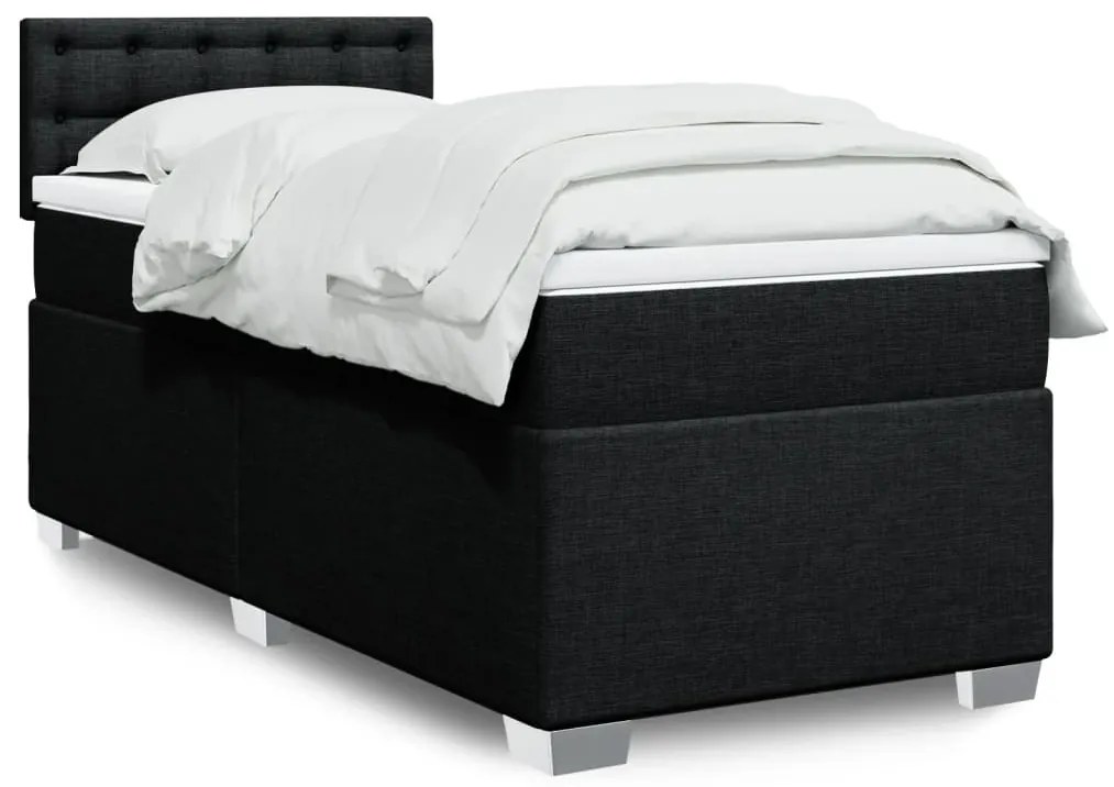 Box spring postel s matrací černá 100 x 200 cm textil 3288115
