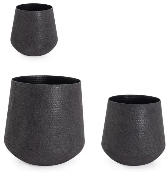 BIZZOTTO Set 3 květináčů KENAR černá