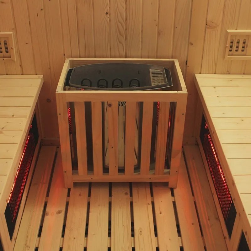 BPS-koupelny Zahradní kombinovaná sudová sauna 2v1  - Infrasauna + finská sauna 180x200, 4-6 osob