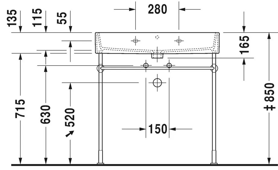 Duravit Vero Air- Umyvadlo, 80x47 cm, bílá 2350800000