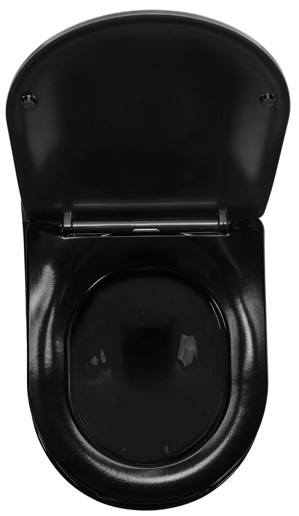 Rea Carlo Mini, závěsná WC mísa s rimless splachováním, zlatá-černá lesklá, REA-C8990